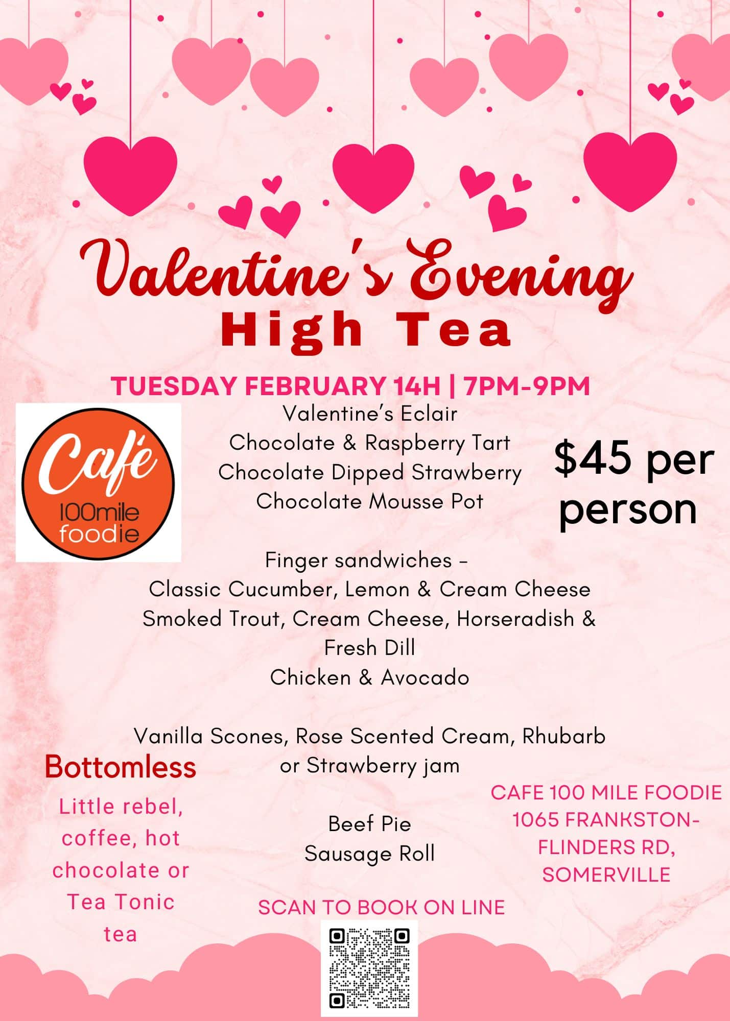 Valentine’s Evening High Tea @ Café 100 Mile Foodie Tuesday 14th ...