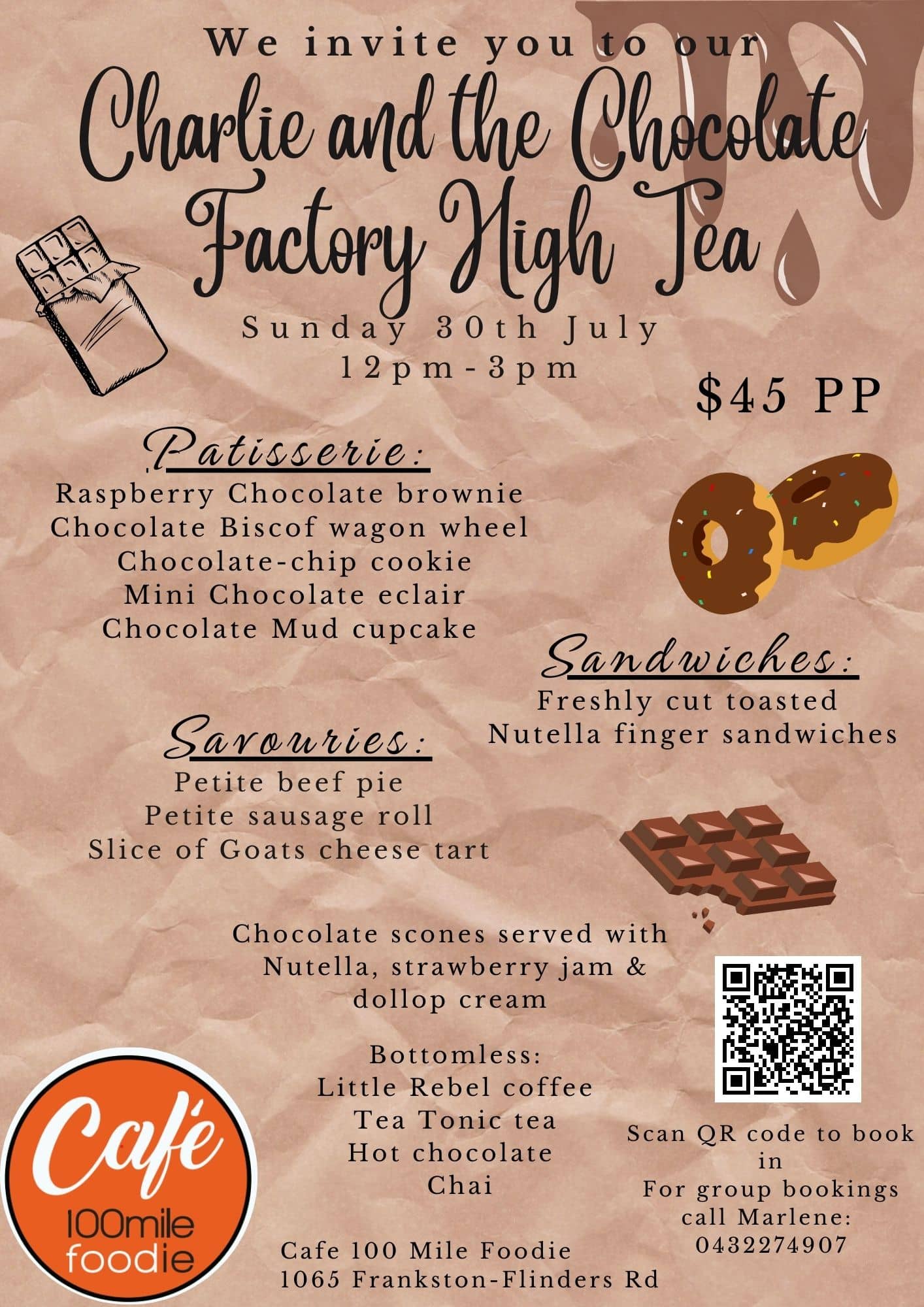 Charlie and the Chocolate Factory High Tea – 100 mile foodie